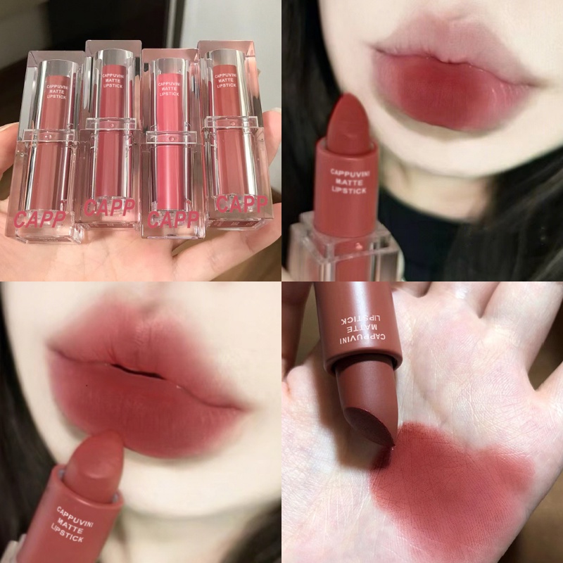 Son Môi Cappuvini Acrylic Trong Suốt Lâu Trôi Dưỡng Ẩm Màu Trắng Đào ...