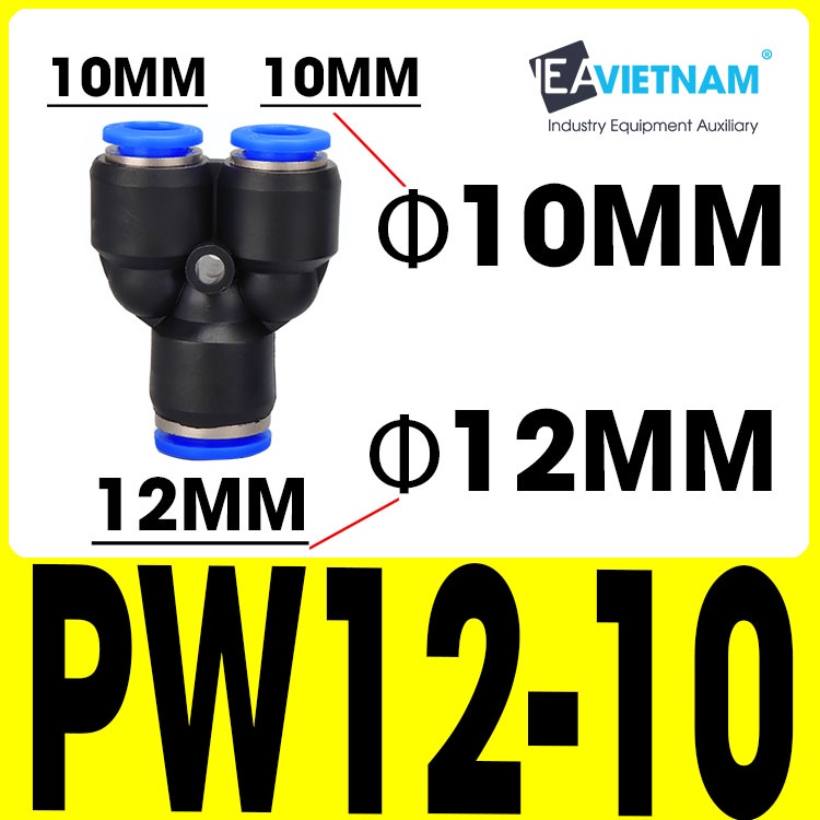 Đầu nối nhanh PW chia 3 Y chuyển đổi PW8-4 PW8-6 PW6-4 PW10-6 PW10-8 PW12-8 PW12-10 PW16-12 ...