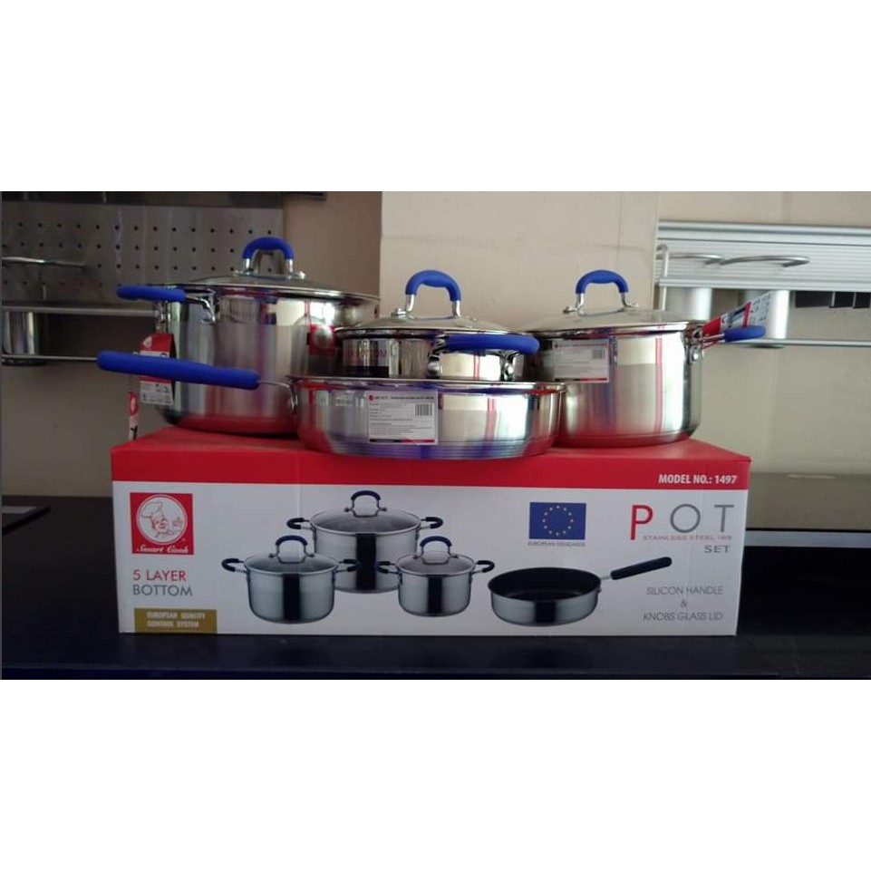 Bộ Xoong Nồi Dùng Cho Bếp Từ, Gas ELMICH SmartCook SM1497 | Shopee Việt Nam