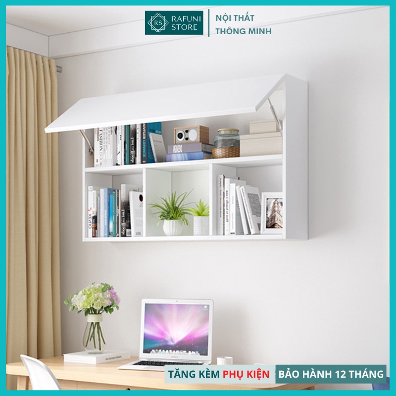 Tủ Sách Văn Phòng Treo Tường 3 Ngăn Có Cánh Đơn Giản Mà Đẹp Rafuni ...