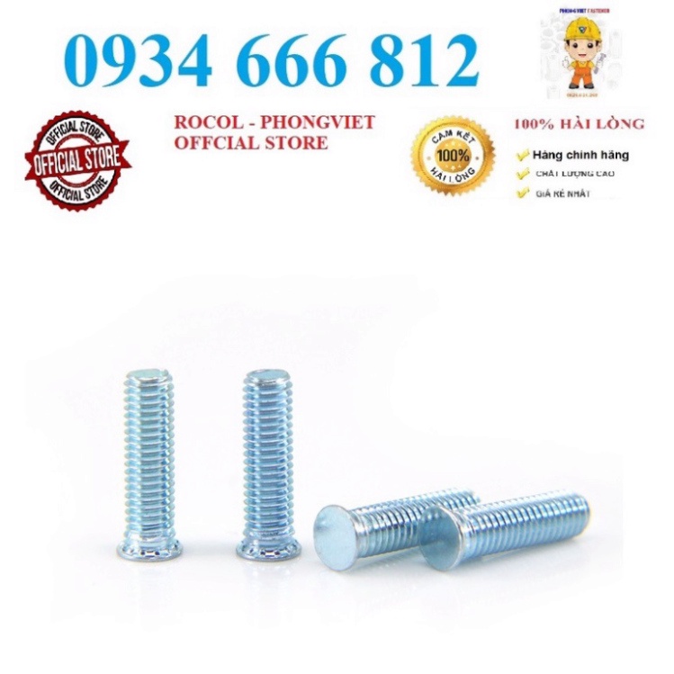 Set 20 cái tán đóng, vít chống xoay FH M8 thép mạ | Shopee Việt Nam