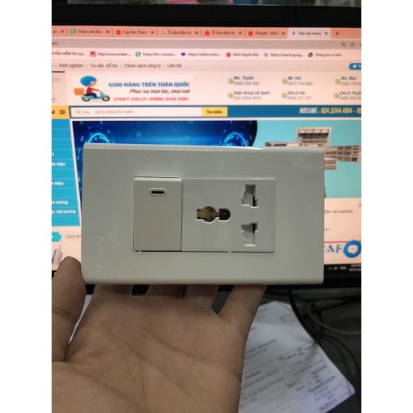 Bộ ổ cắm đa năng SINO S18CC 16A-250V + công tắc 1 chiều Panasonic ...