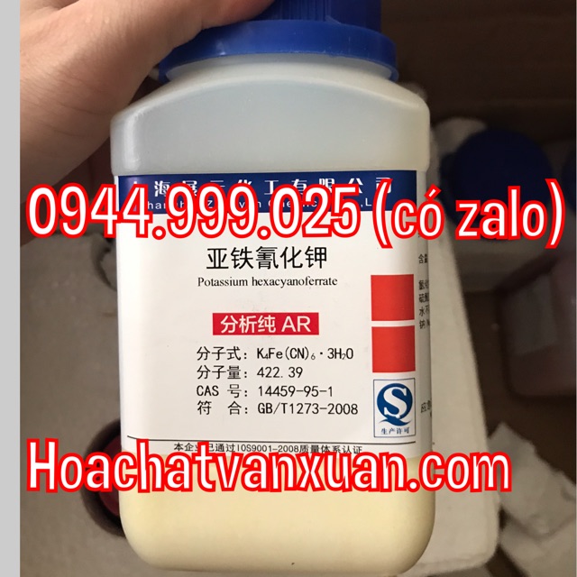 K4Fe(CN)6 Kali ferrocyanid Potassium ferrocyanide lọ 500g làm tinh thể ...