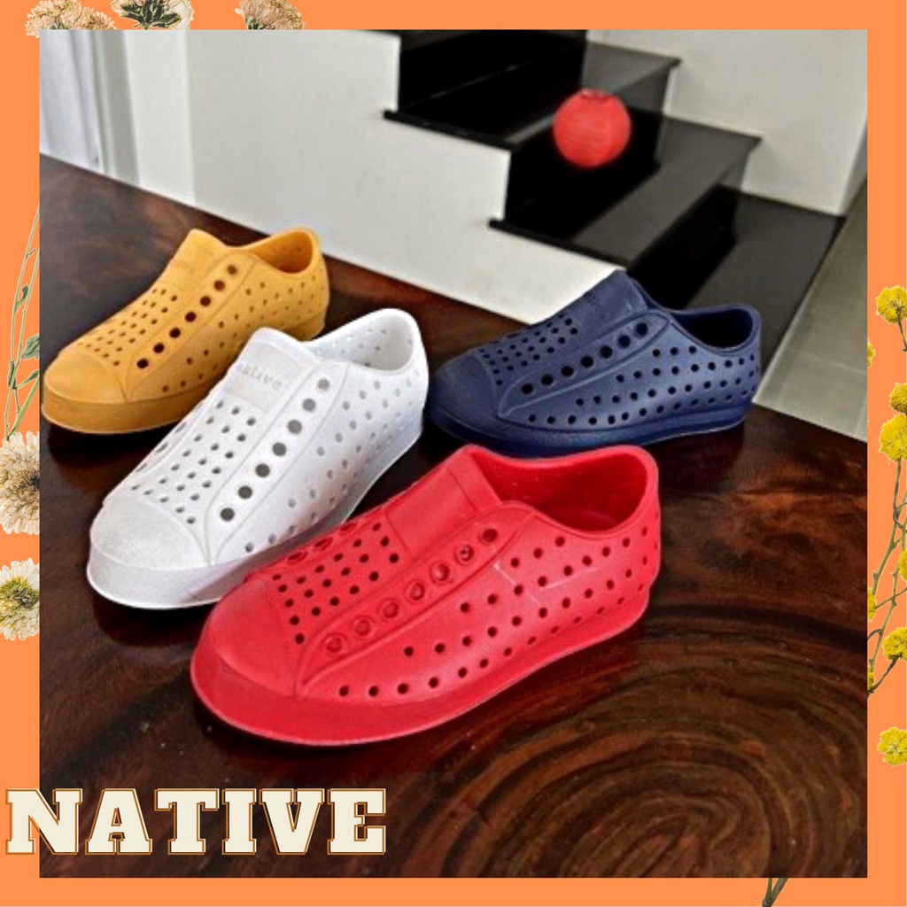 Giày Native xuất dư màu Đỏ nhựa EVA chính hảng | Shopee Việt Nam
