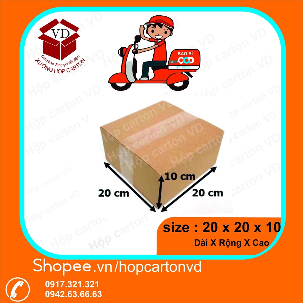 Hộp carton đóng hàng 20*20*10 | Shopee Việt Nam
