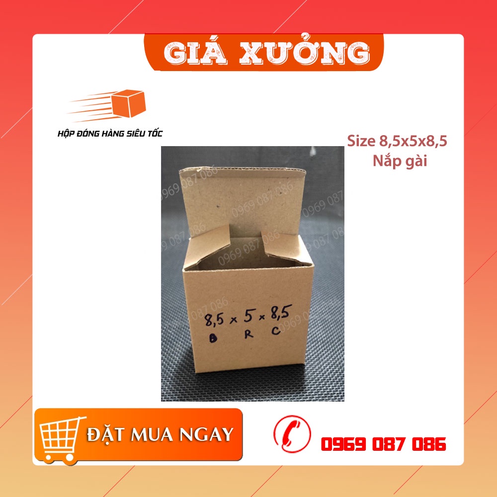 Hộp carton 8,5x5x8,5 nắp gài hai đầu combo 1 hộp | Shopee Việt Nam