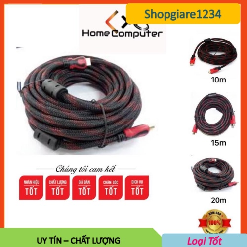 Cáp HDMI 10m/ 15m/ 20m Bọc Dù (Cáp HDMI Cao cấp kết nối Tivi tiêu chuẩn Full HD) | Shopee Việt Nam