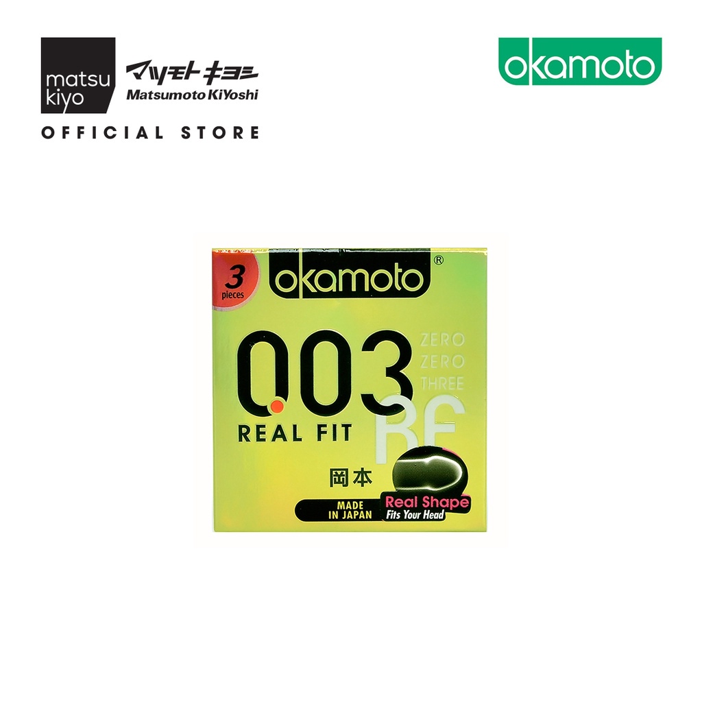 Bao Cao Su Okamoto 0.03 Real Fit Mỏng Với Khả Năng Co Rút Giúp Ôm Sát 3 cái matsukiyo | Shopee ...