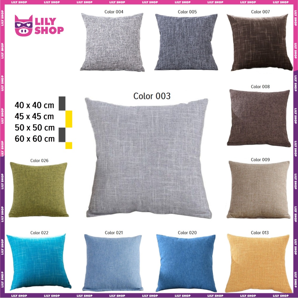 [VOUCHER 30%] [Nhiều Size] Vỏ Gối Vuông (Không Ruột) Sofa Tựa Lưng Vải Gai Dầu 40x40cm 45x45cm ...