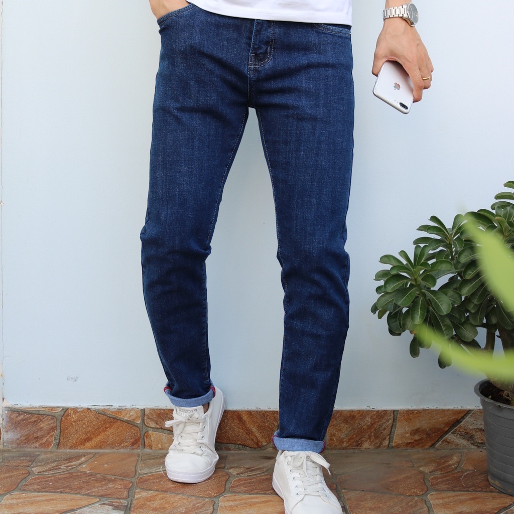 Quần Jean Nam Xanh Nhạt Cao Cấp Không Ra Màu Chất Bò Jeans Dày Co Giãn Tốt Dáng Slimfit _X091 ...