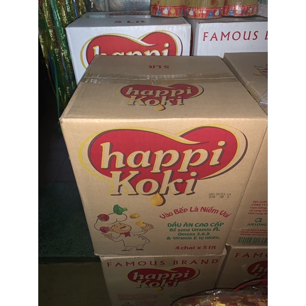 Dầu ăn Happy KoKi 5 lít (1 thùng 4 can) | Shopee Việt Nam