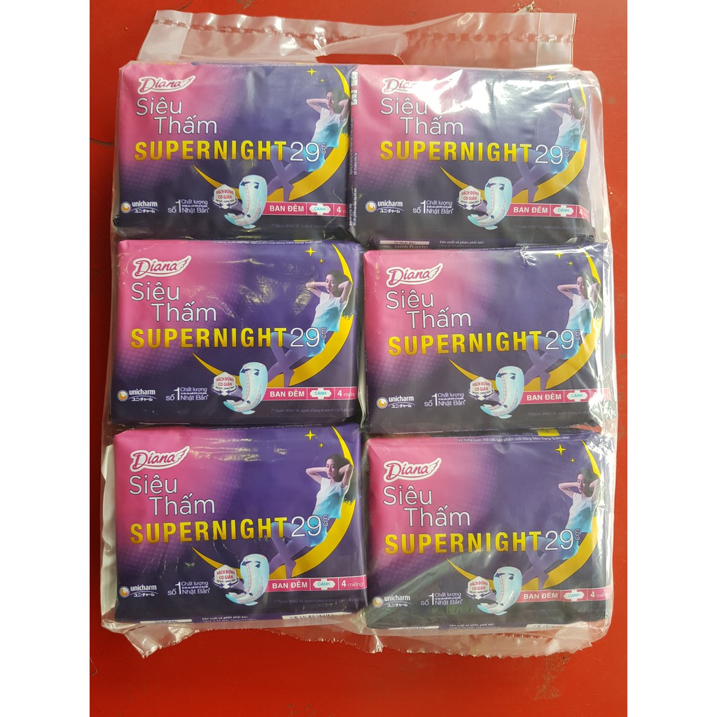 COMBO 6 GÓI BVS DIANA BAN ĐÊM SUPER NIGHT 29CM (4 MIẾNG) / NIGHT 35CM ...