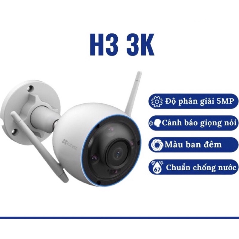 Camera wifi ezviz H3 5mp (3K) và H3 3mp (2K) rõ nét - Hàng Chính Hãng ...