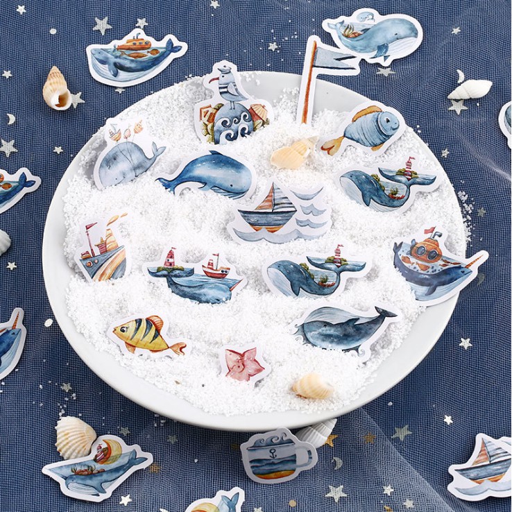 Sticker cá voi và đại dương (40 stickers/hộp) | Shopee Việt Nam