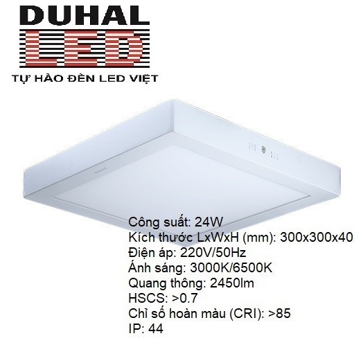 [DUHAL LED] Đèn Led Panel Vuông Gắn Nổi Duhal 24W - KDGB524 | Shopee ...