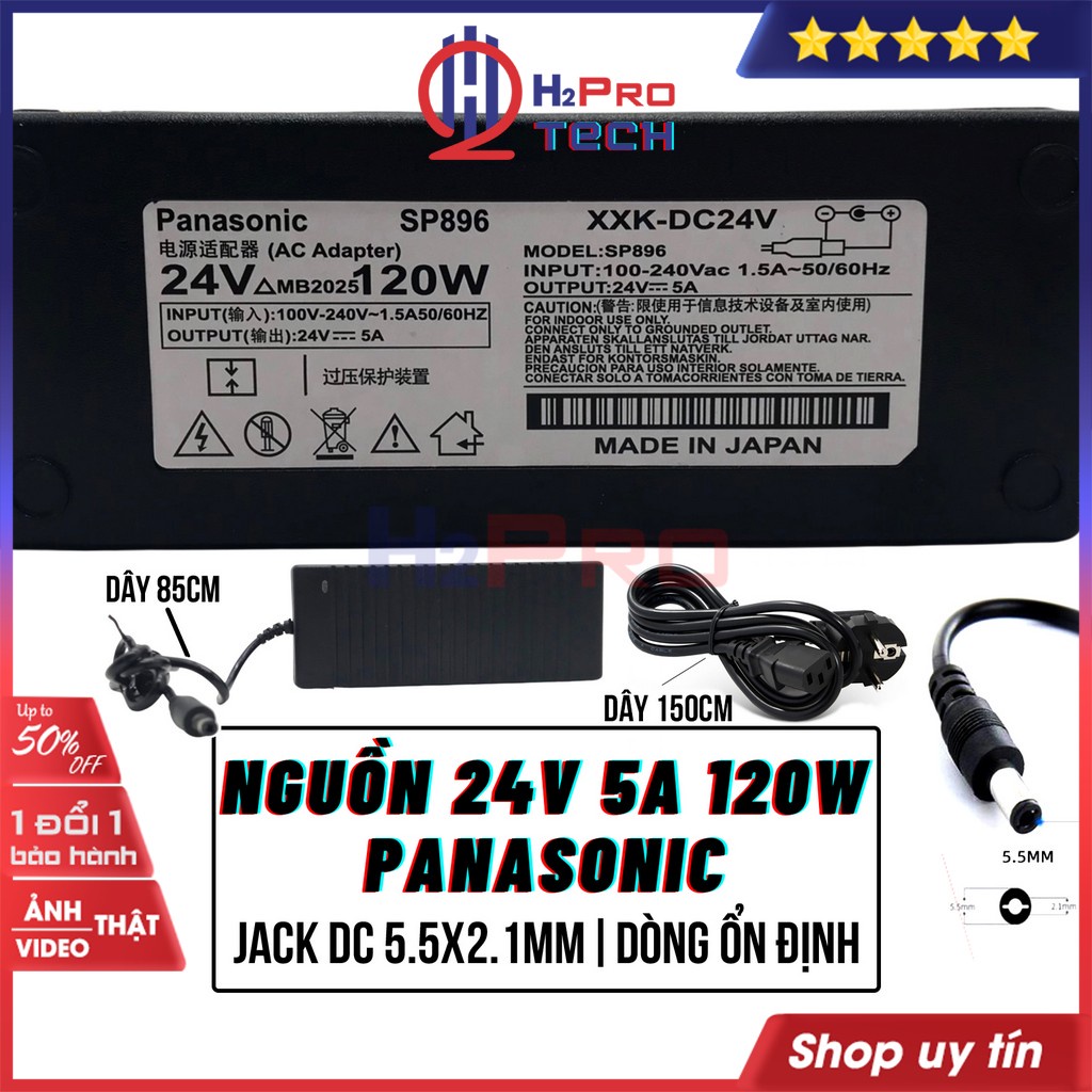 Nguồn 24V 5A, Adapter 24V 5A 120W Jack DC 5.5X2.1mm Panasonic Cao Cấp ...