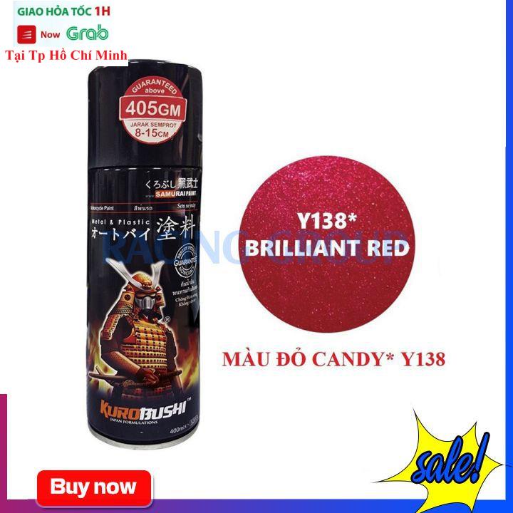 Sơn Xịt Xe Máy Chính Hãng Samurai Y138 Đỏ Candy - Lên Màu Chuẩn Bền Màu ...