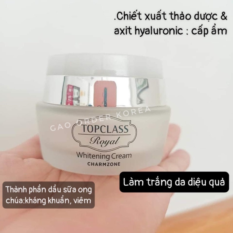 Kem Dưỡng Trắng Da TopClass Royal Whitening cream Charmzone | Shopee ...