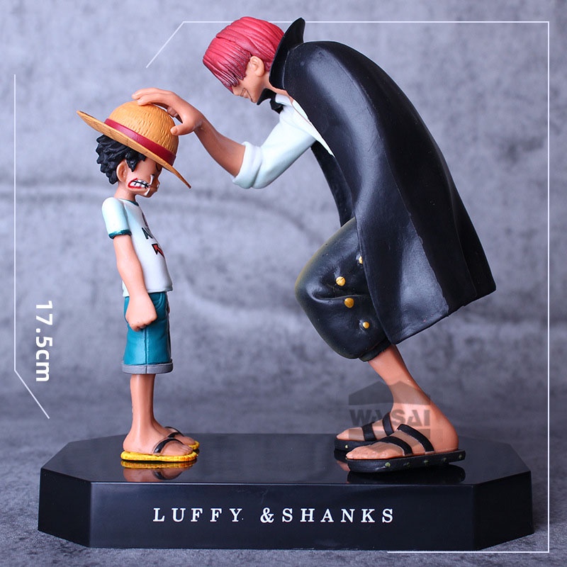 Mô hình One Piece Luffy và Shanks tóc đỏ cao 18cm khởi đầu của hành ...