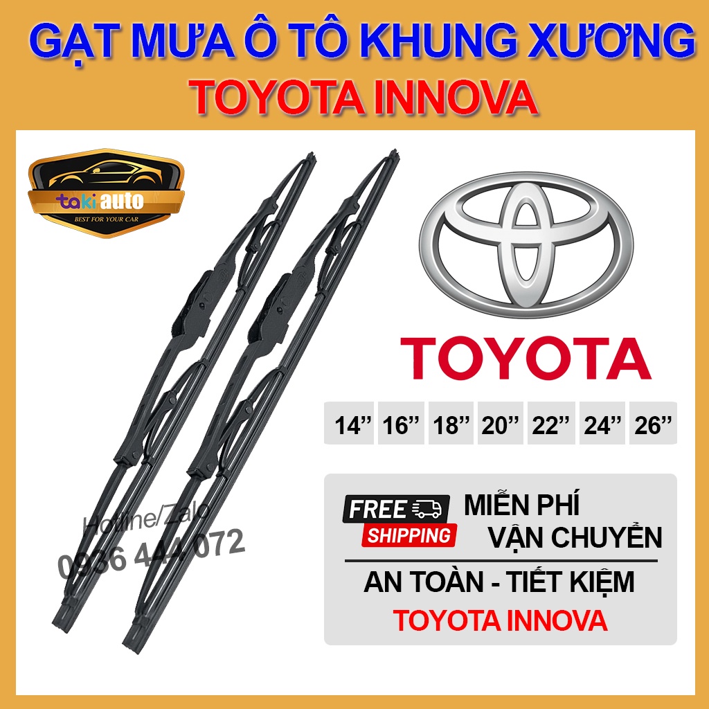 [FREESHIP] Cần gạt nước mưa xe Toyota Innova 7 chỗ thanh gạt khung ...
