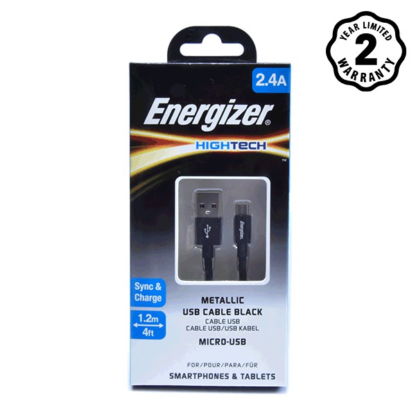 Cáp Energizer Micro USB Metallic Aluminum 1.2m (Đen) | Shopee Việt Nam