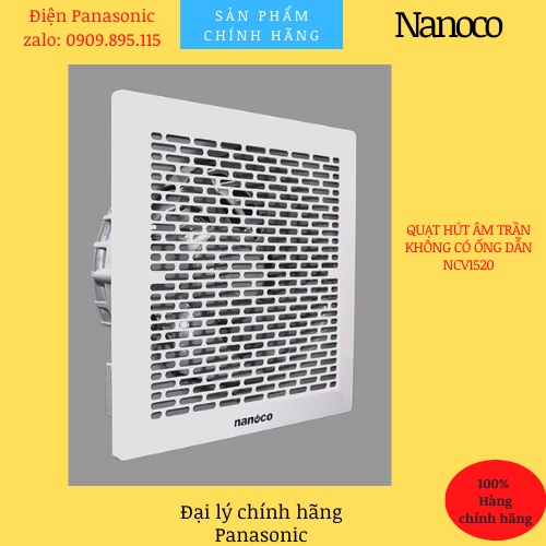 Quạt hút âm trần không ống dẫn Nanoco NCV1520, NCV2020 - Nhà phân phối ...