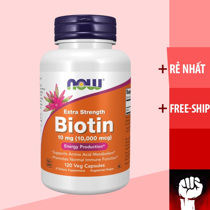 BIOTIN | Now Biotin [5000 - 10000 MCG] [60 - 120 viên] | Viên Uống Mọc ...