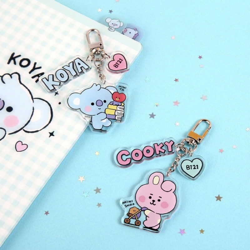 Móc khóa, móc cài balo phụ kiện Fancy Kpop BTS BT21 Cartoon Keychain ...
