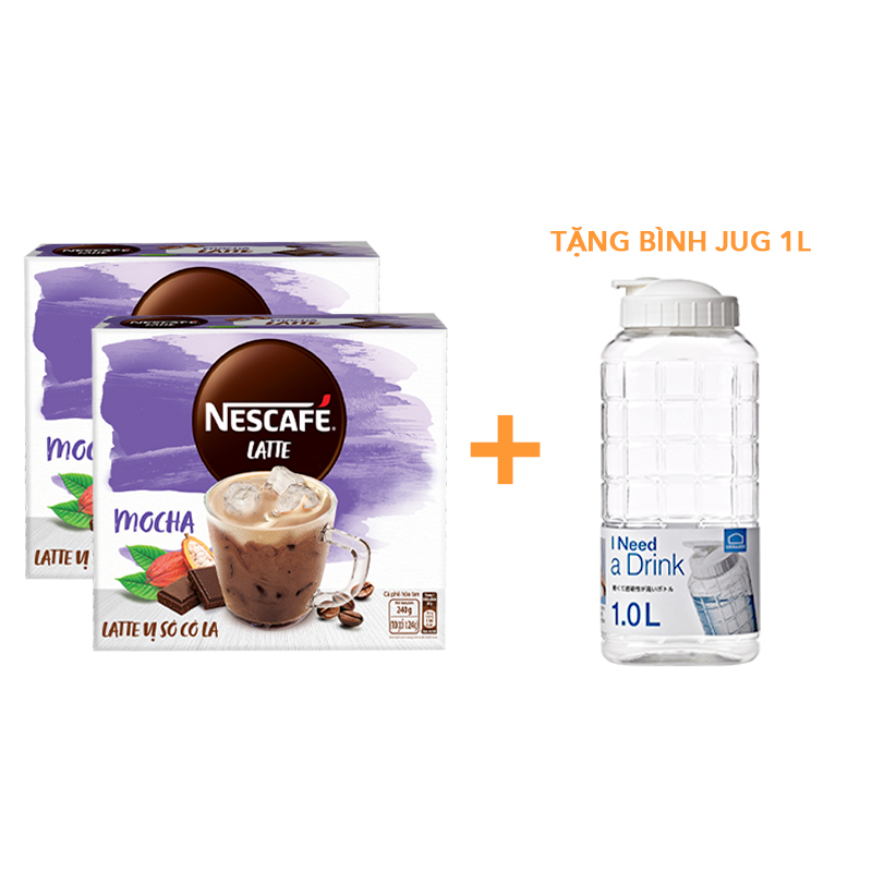 [TẶNG BÌNH JUG 1L] Combo 2 hộp cà phê hòa tan NESCAFÉ® LATTE VỊ SÔCÔLA ...