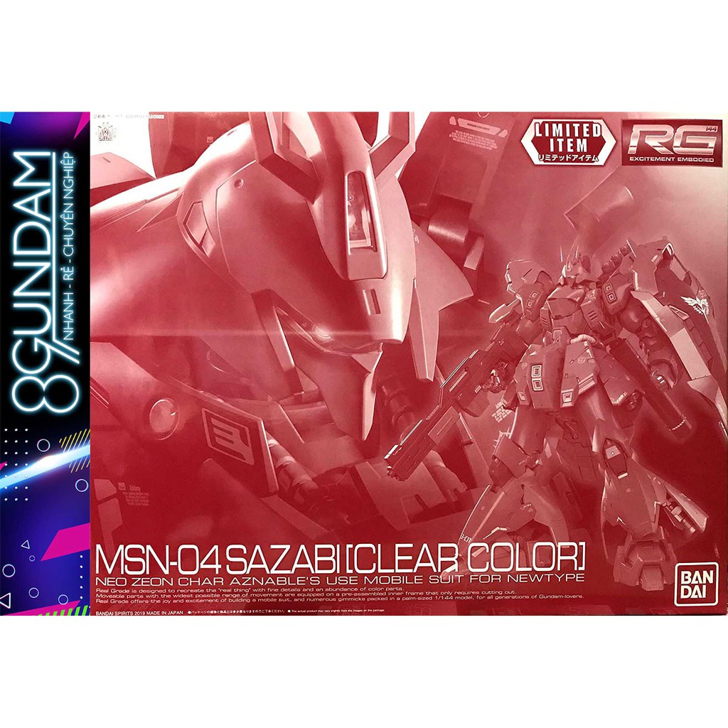 Mô Hình Lắp Ráp RG Sazabi Clear Color (The Gundam Base Limited ...
