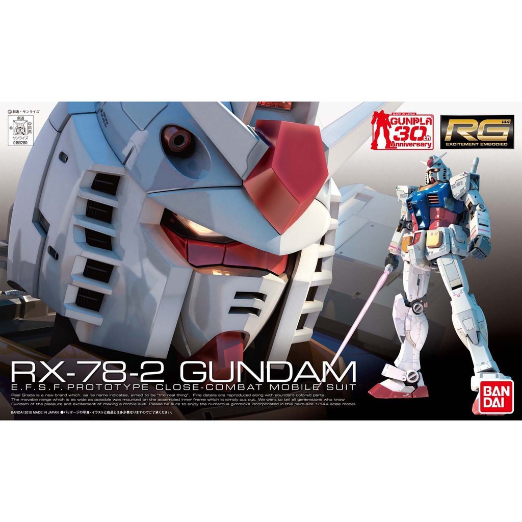 Mô hình lắp ráp RG 01 RX-78-2 Gundam hàng chính hãng Bandai | Shopee ...