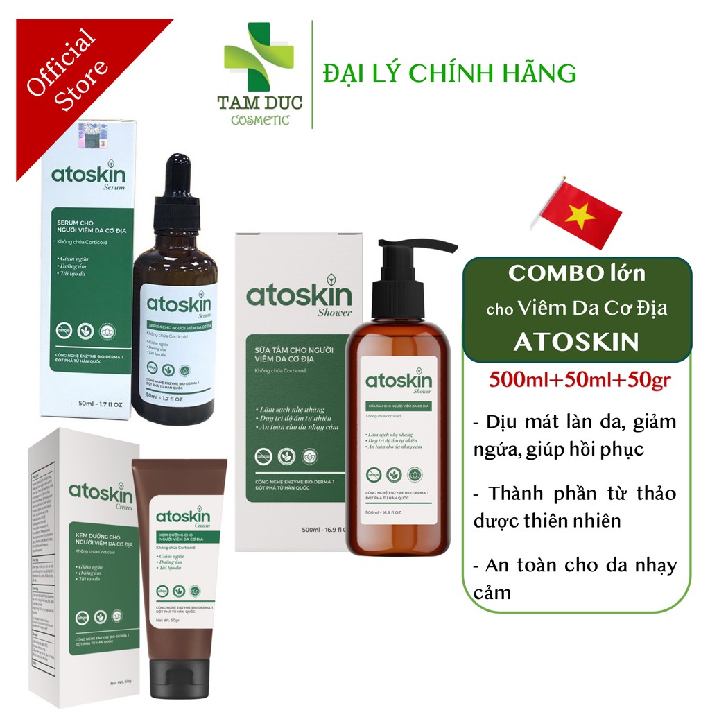 Trọn bộ lớn ATOSKIN - Dành cho người Viêm da cơ địa từ thiên nhiên ...