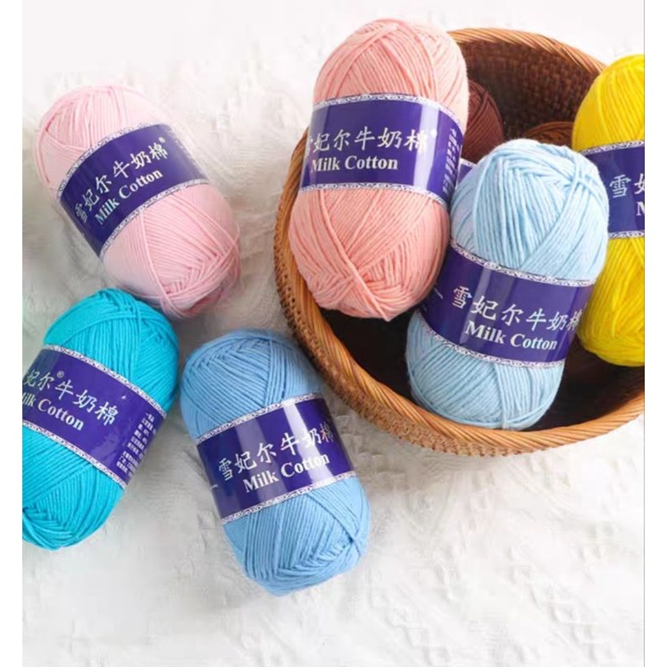 Len Milk Cotton Mác Xanh Cuộn 100gr ( màu 01_ 50) | Shopee Việt Nam