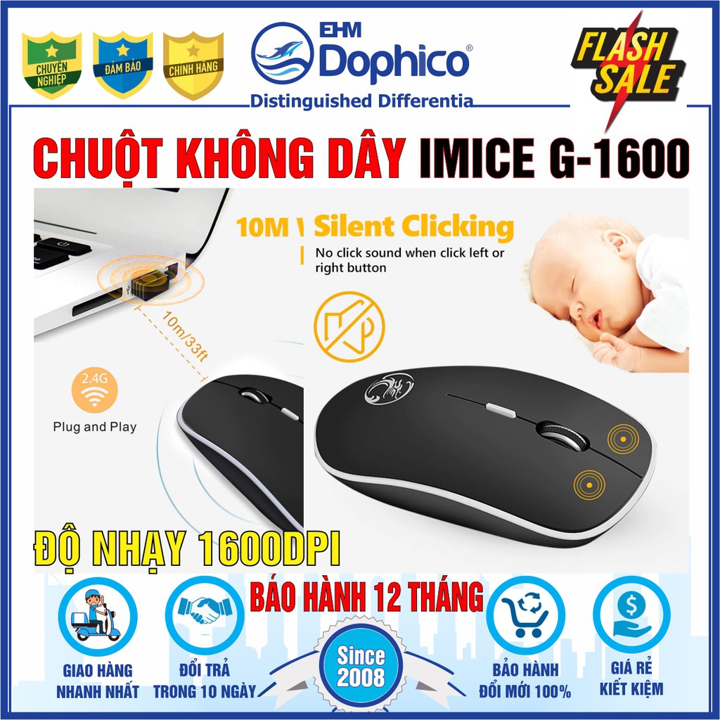 Chuột không dây Imice G-1600 – Chính hãng – Độ nhạy 1600 DPI – Bảo hành ...