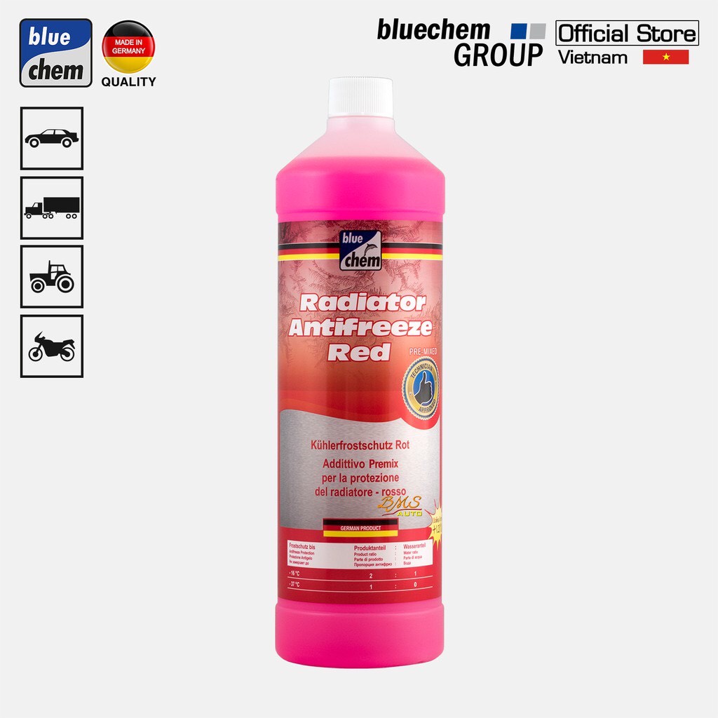 Nước Làm Mát Bluechem Radiator Antifreeze Red 1L | Shopee Việt Nam