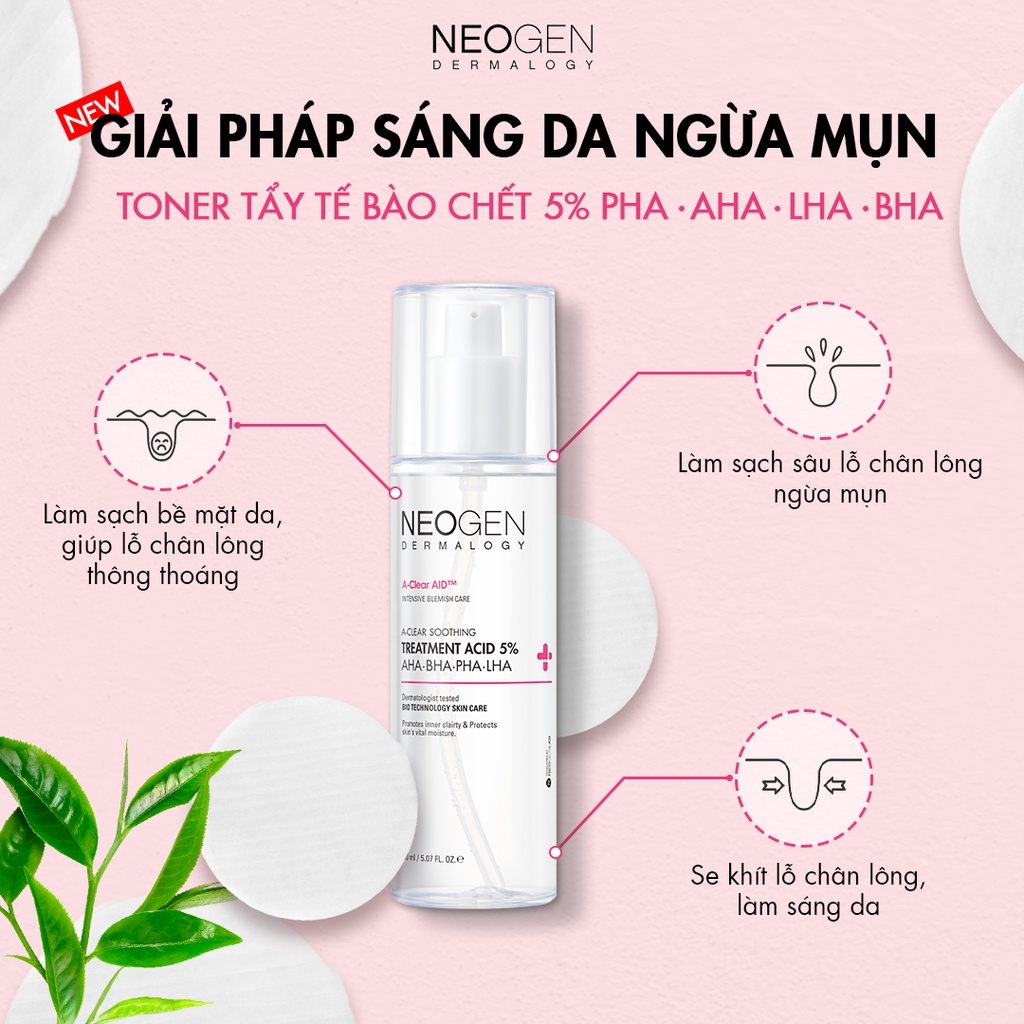 Toner Tẩy Tế Bào Chết 5% PHA - AHA - LHA - BHA Dưỡng Sáng Ngừa Mụn ...
