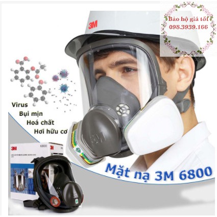 Mặt nạ phòng độc 3M 6800 kèm phin lọc 3m 6001 + bông lọc 3m 5N11 + Nắp giữ 501 - BHGT | Shopee ...