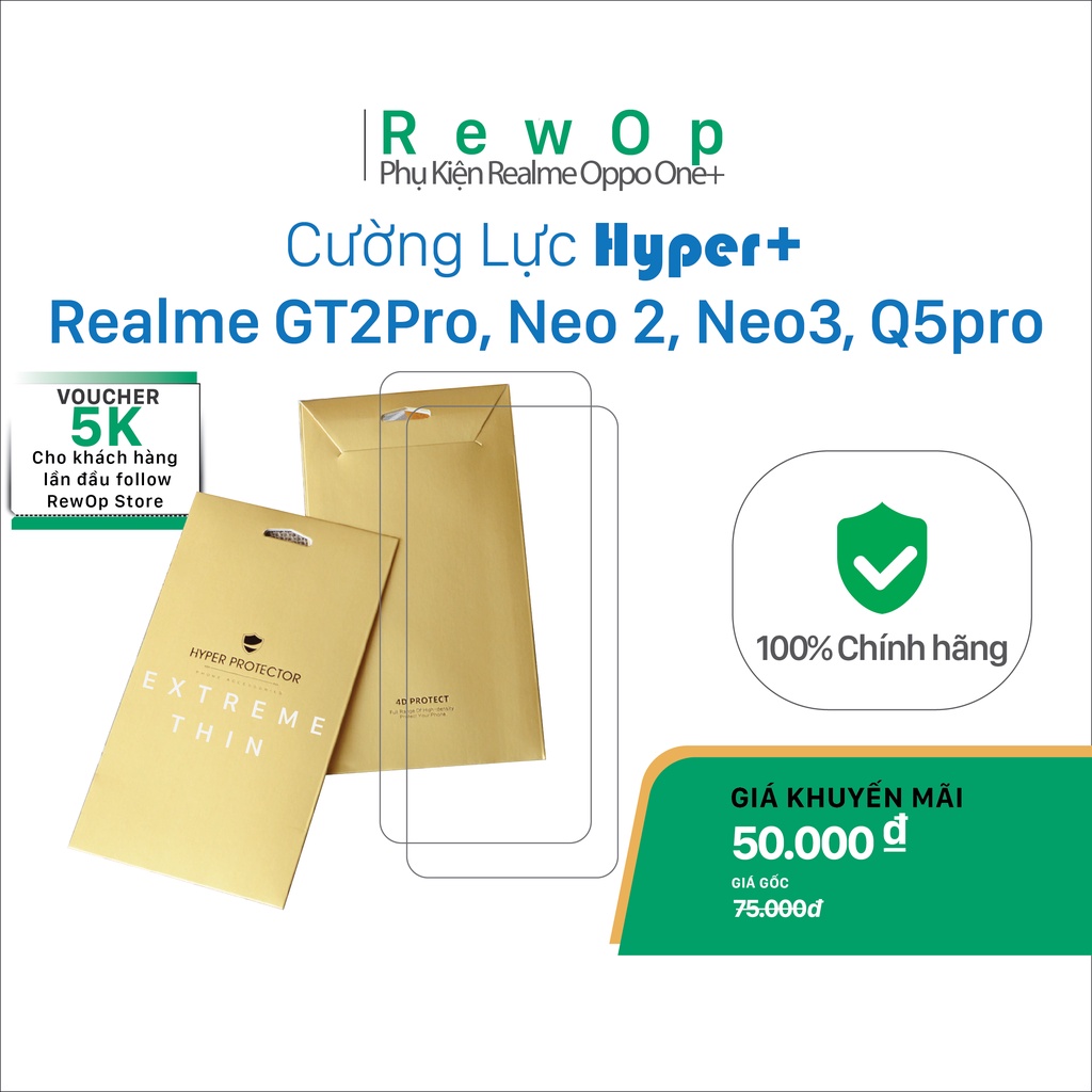 Cường lực HYPER+ cho Realme GT2, GT2 Pro, GT Neo 2, Neo 3, Q5 Pro, Neo 3T - Trong suốt - siêu ...