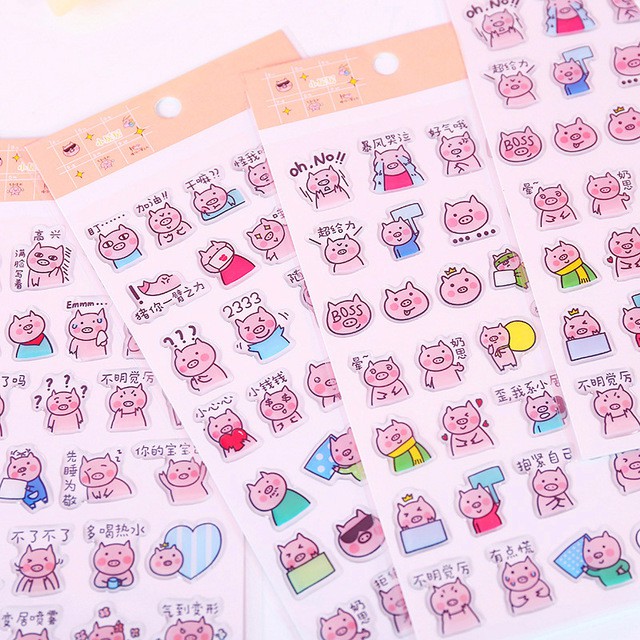 Sticker heo hồng (giao ngẫu nhiên) | Shopee Việt Nam