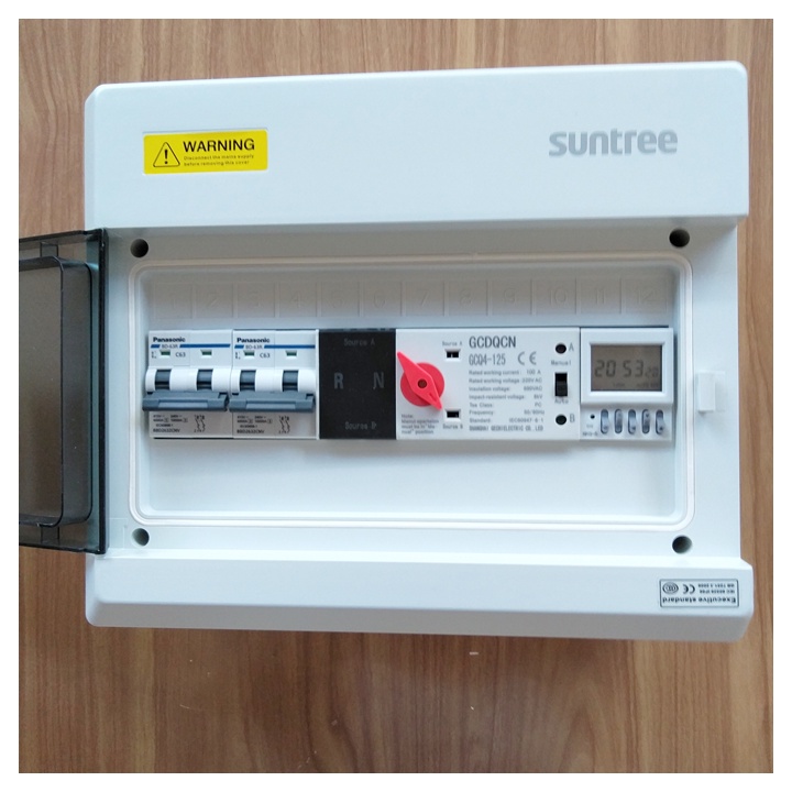 Tủ ATS 100A 220V - Aptomat 63A Panasonic - Timer NKG5 - Đảo 2 nguồn ...