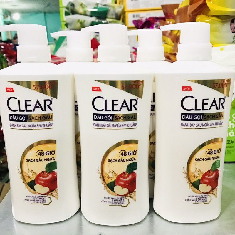Dầu gội clear sạch gàu ,ngứa nước táo lên men & vitamin c chai 630ml | Shopee Việt Nam