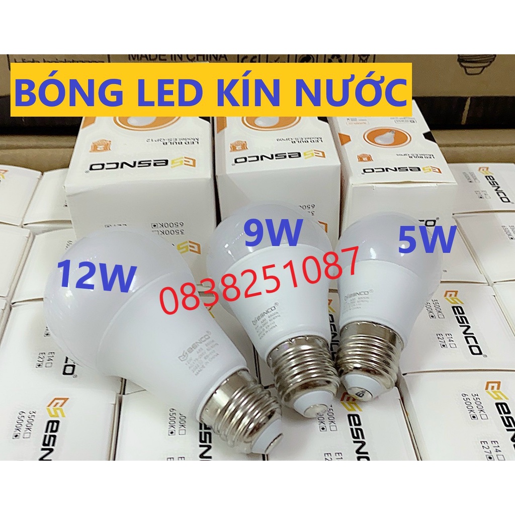 Bóng đèn Led 5w 9w 12w bup tròn bulb tiết kiệm điện kín chống nước | Shopee Việt Nam