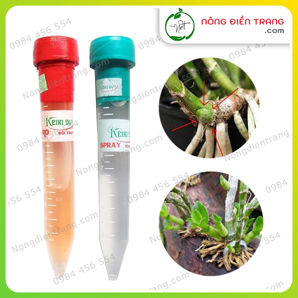 Bộ Đôi Dung Dịch Kích Mầm, Kích Chồi Keiki Duy Xanh + Đỏ - Ống 10ml - Kích Ra Chồi Hoa, Mắt Ngủ ...