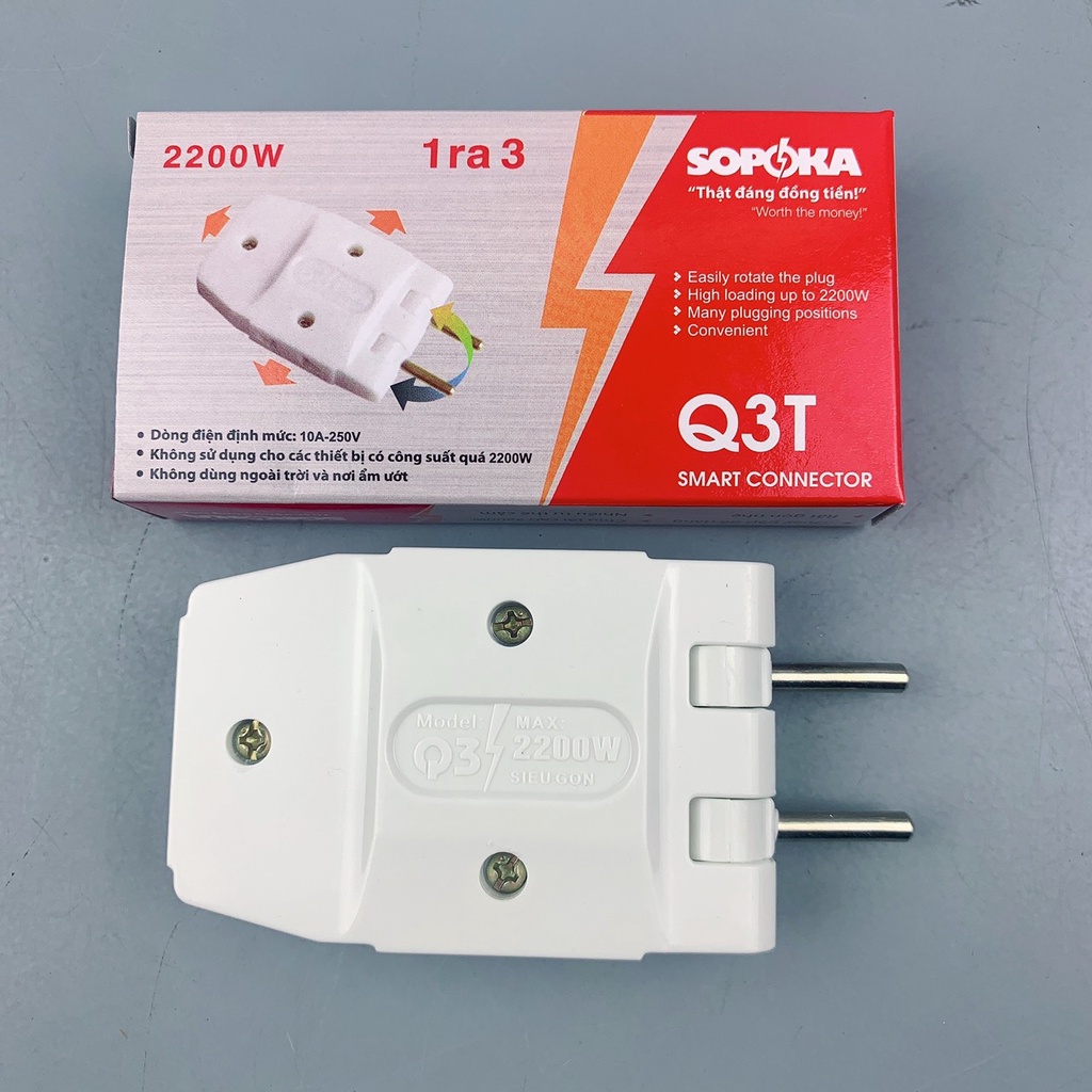 Ổ chia điện đa năng 3 4 5 cửa kèm 2 cổng USB , Ổ cắm chuyển đổi thông minh chịu tải cao 2200W ...