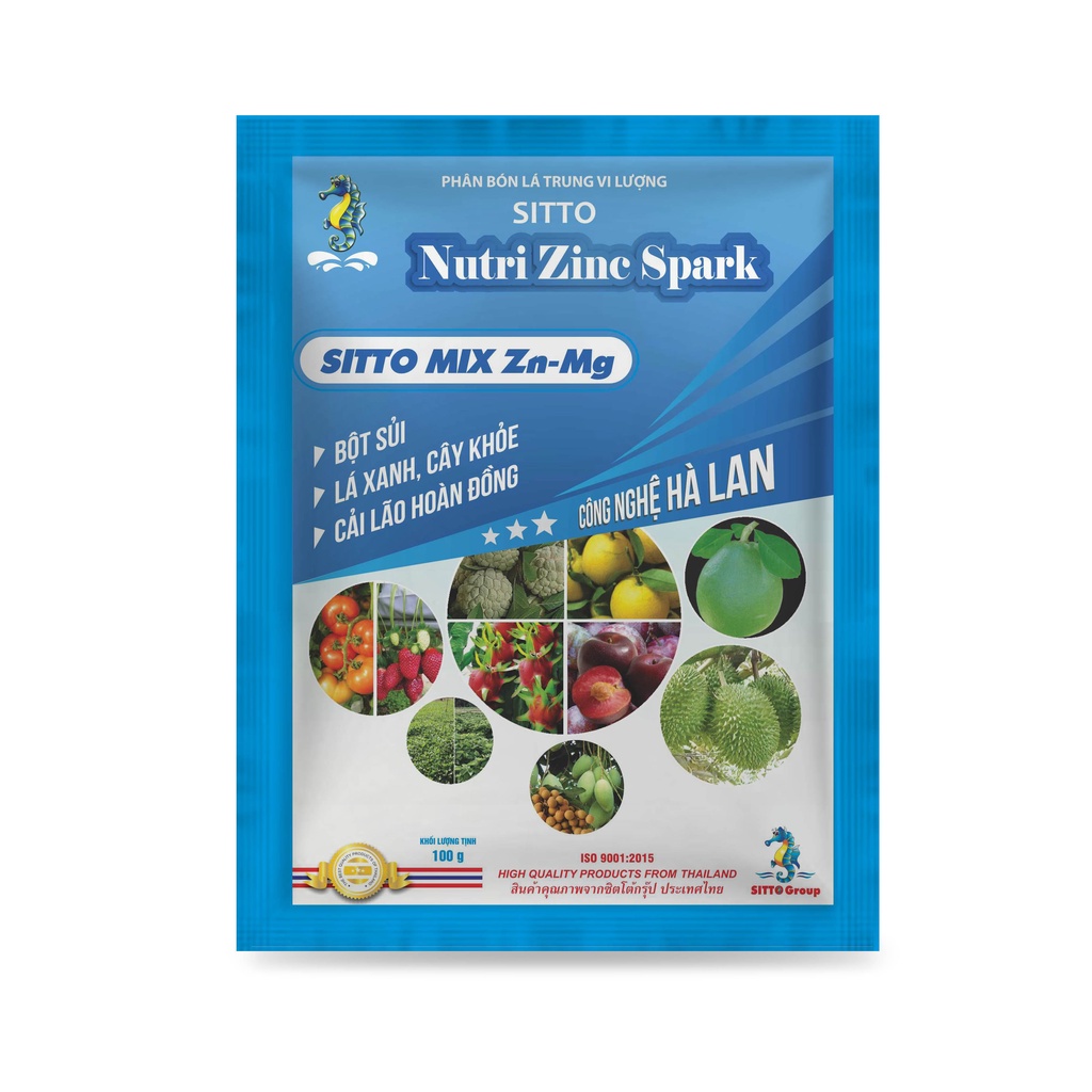 Phân bón lá trung-vi lượng gói 100g Nutri Zinc Spark SITTO MIX Zn-Mg ...