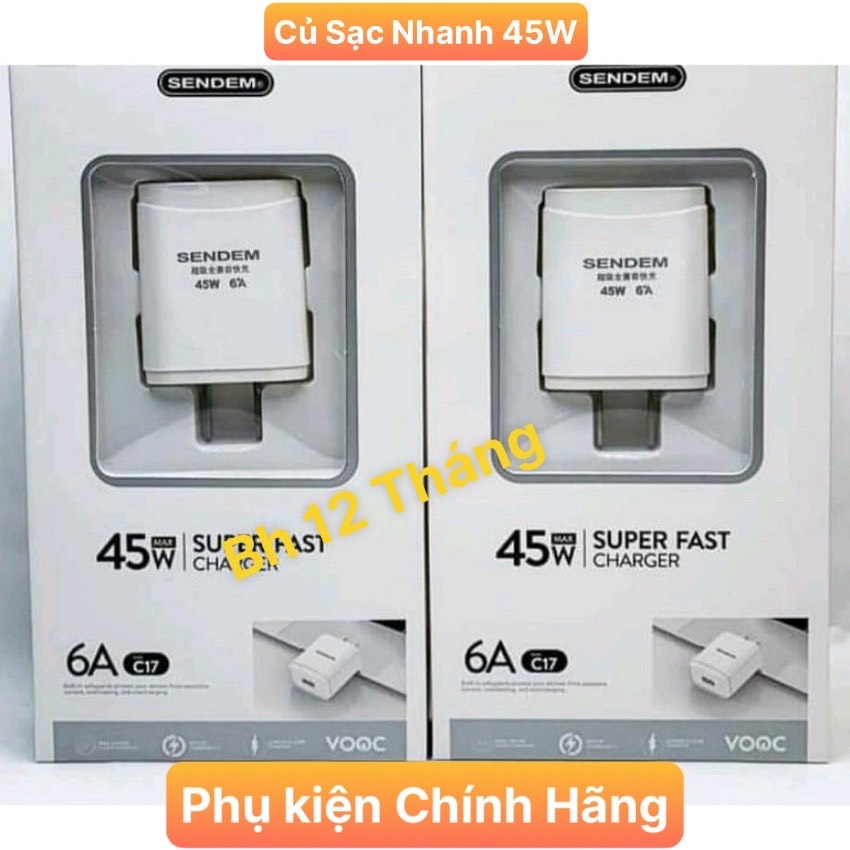 Củ Sạc Nhanh 45w 6a Hàng Chính Hãng Semdem Bh 12 Tháng | Shopee Việt Nam