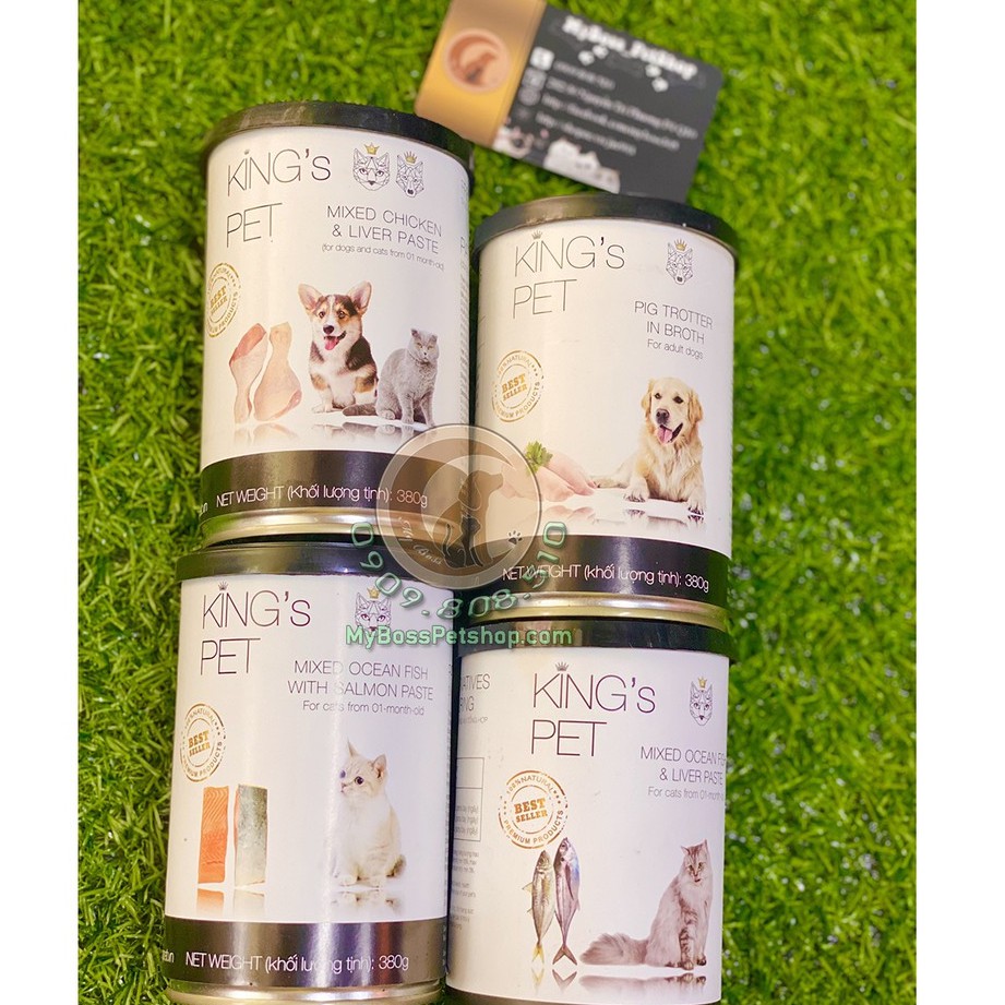 KINGPET pate lon 380g - thức ăn cho chó mèo trên 1 tháng tuổi (ĐỦ VỊ ...