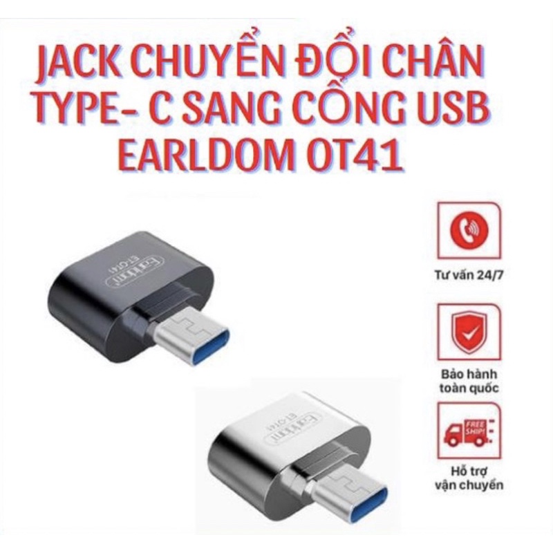 Jack Chuyển Đổi Chân TypeC Sang Cổng USB Earldom OT41 | Shopee Việt Nam