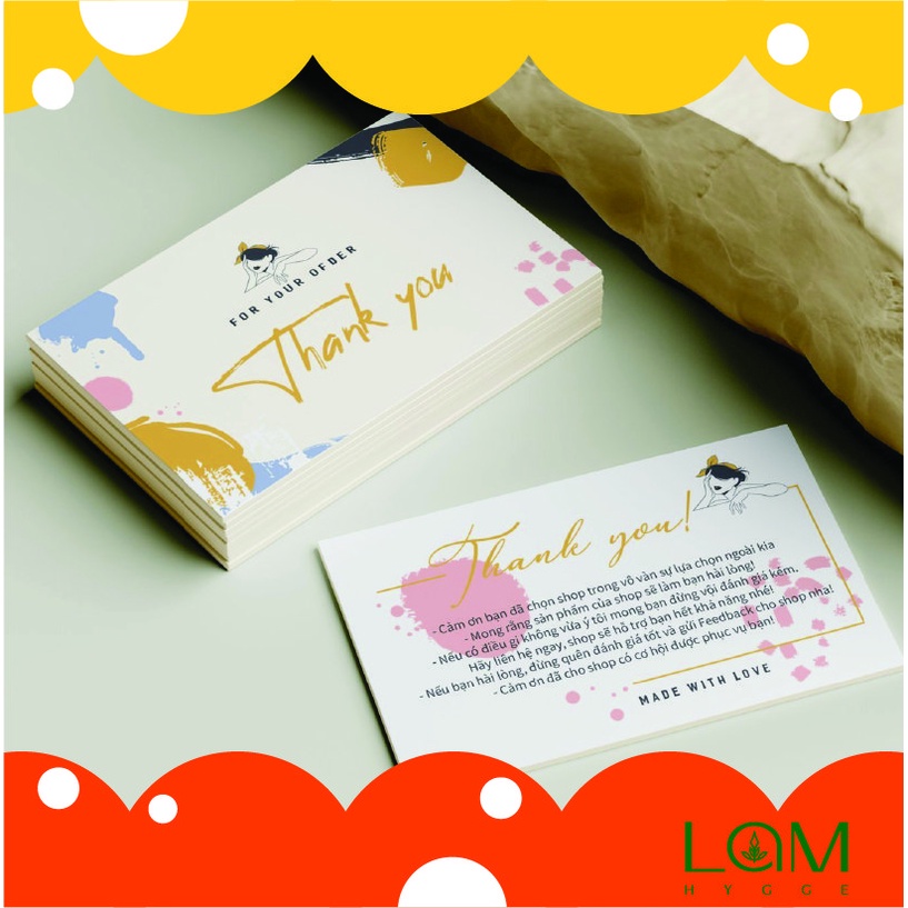 Card Cám Ơn, Card Thank You, Thiệp Cảm Ơn - Size 9x5,4cm - Giấy C300 ...