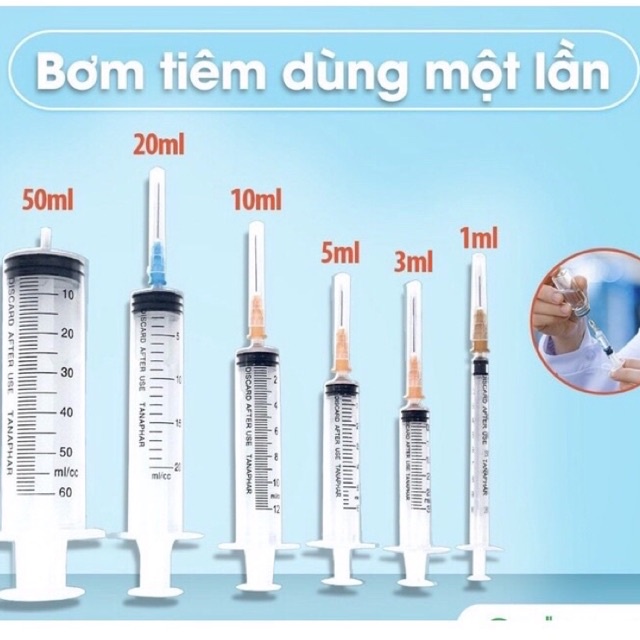 Xilanh bón thuốc cho bé Bơm kim tiêm dùng 1 lần 1cc/ml 3cc/ml 5cc/ml 10cc/ml 20cc/ml 50cc/ml (cc ...